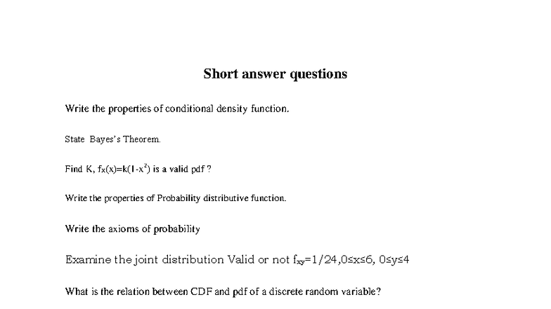 Conditional Density Functions and Probability Distributions - PTSP Imp - BBCG - Studocu