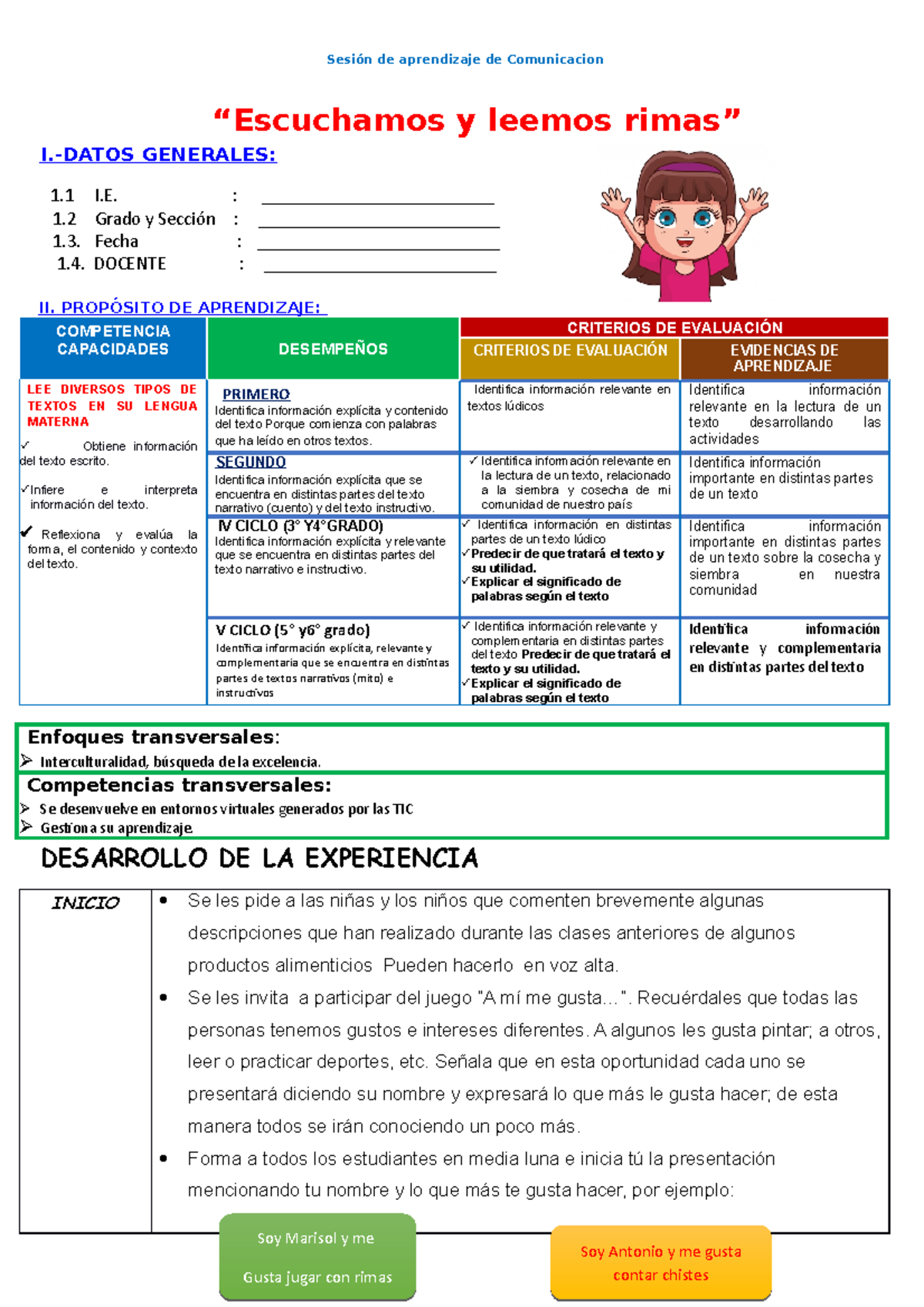 Leemos y Creemos: Rimas para el Aprendizaje en Grado 1-6 - Studocu