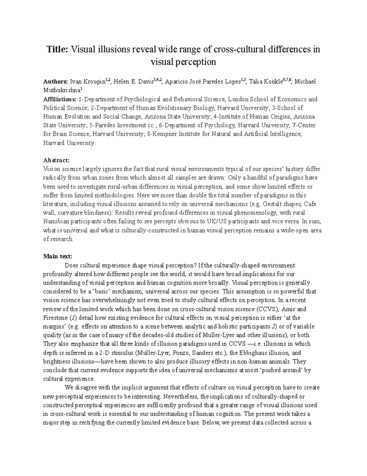 Cross-Cultural Differences in Visual Perception: Coffer, Cafe, and More ...