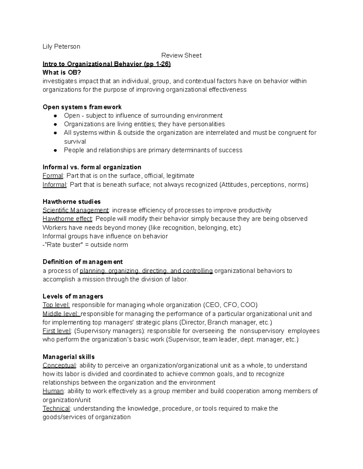 Introduction to Organizational Behavior: Key Concepts and Theories ...