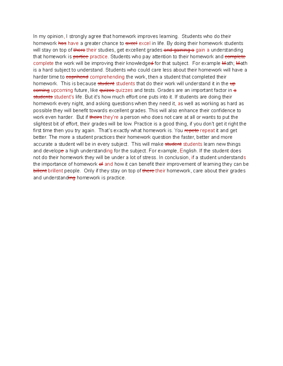 ENG3U - Unit 1 Task 4: The Importance of Homework in Learning - Studocu
