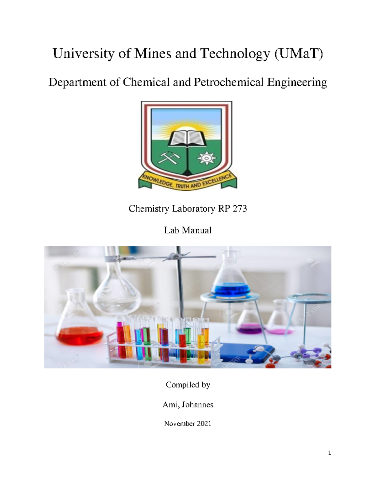 Lab Manual 2021 New 1 - LAB MANUEL - University of Mines and Technology ...