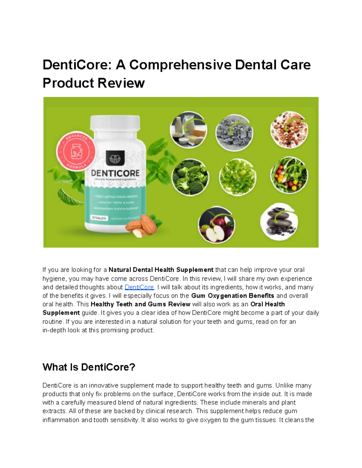 DentiCore Review: Natural Dental Health Supplement Insights - Studocu