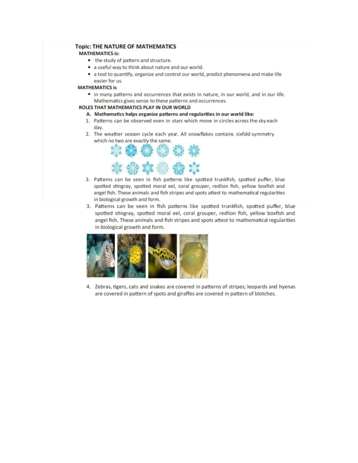 MATH - math lessn - Topic: THE NATURE OF MATHEMATICS MATHEMATICS is ...
