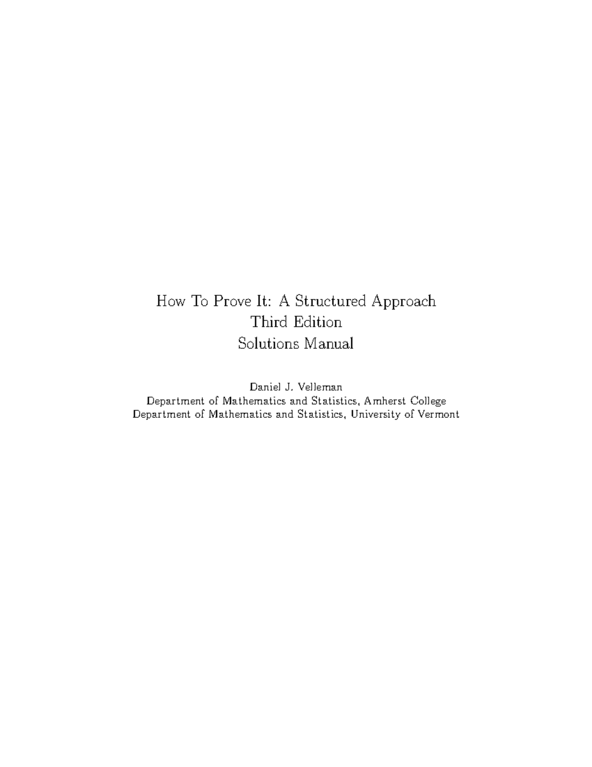 Solutions for how to prove it - How To Prove It: A Structured Approach ...