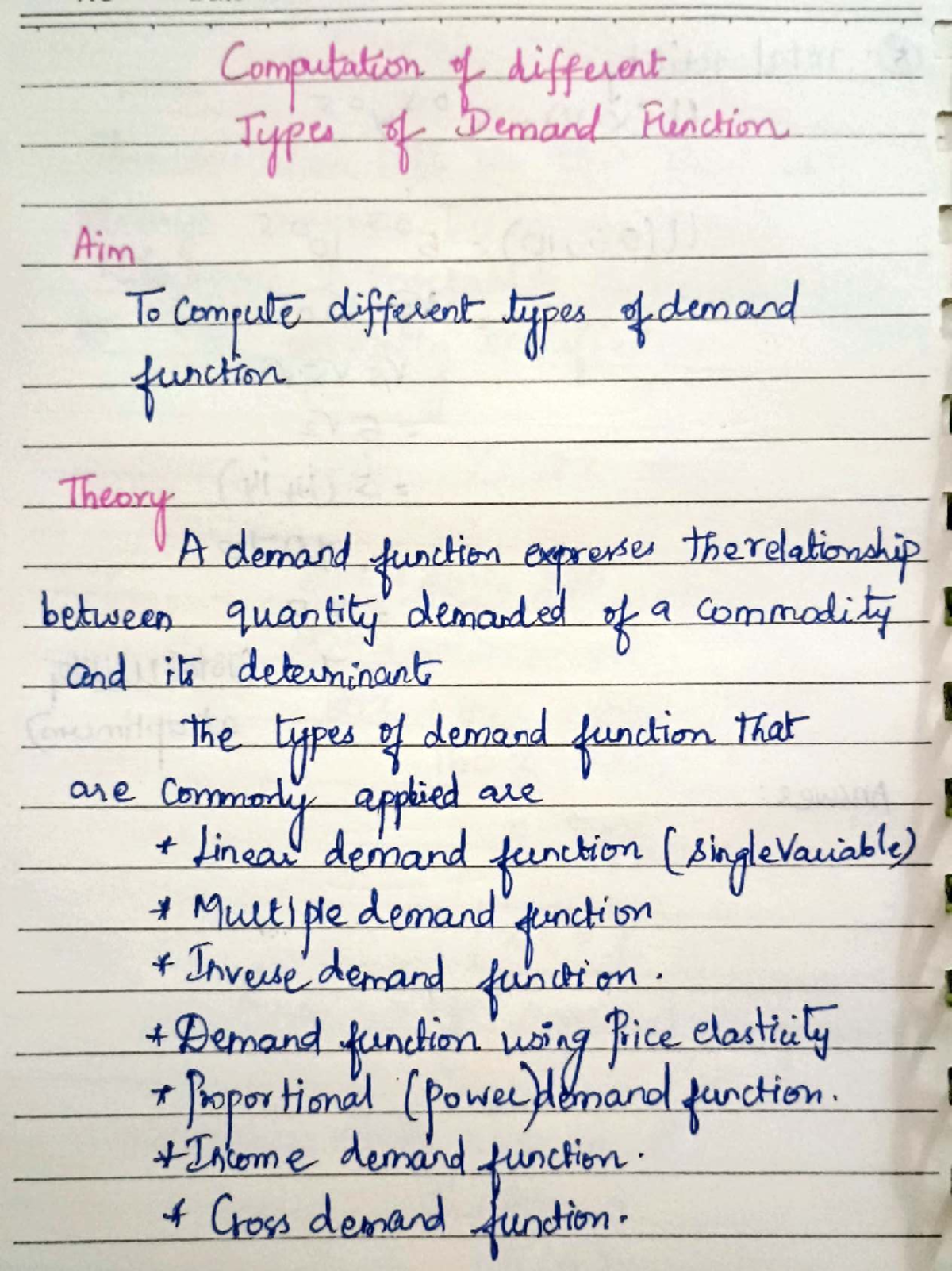 Computation of Various Demand Functions: Theory & Problems - Studocu