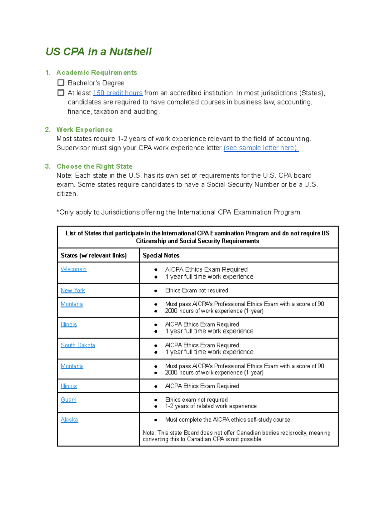 US CPA in a Nutshell - Final Exam Requirements & Process - Studocu