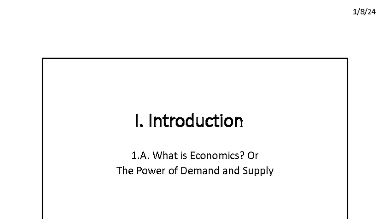 FARE 1400: Intro to Economics - Demand, Supply, and Systems - Studocu