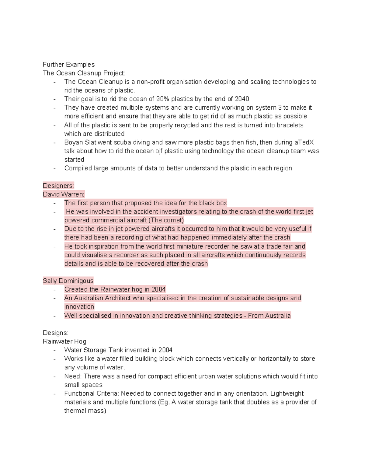 Design & Tech Full Notes: Innovations in Sustainability & Technology ...