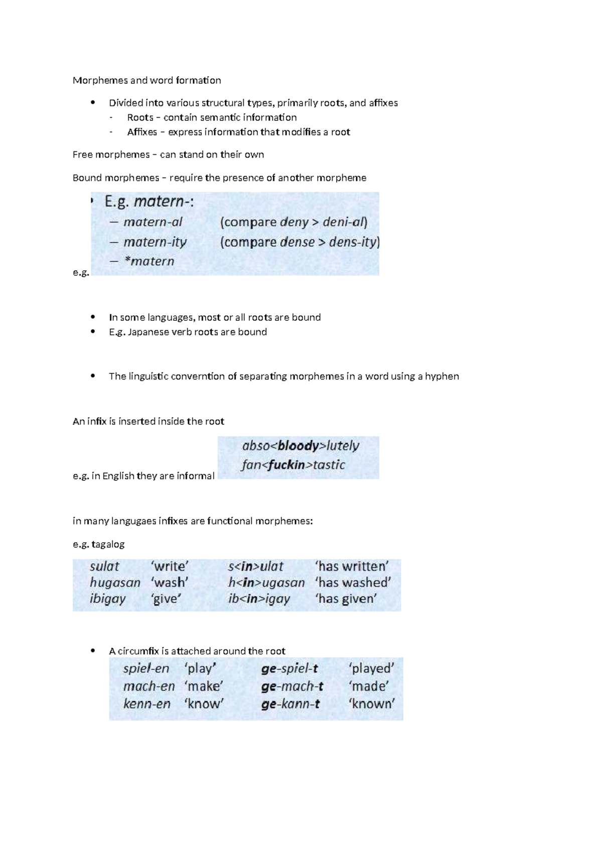 Wk 5 - Morphology: Morphemes, Word Formation & Structure Notes - Studocu