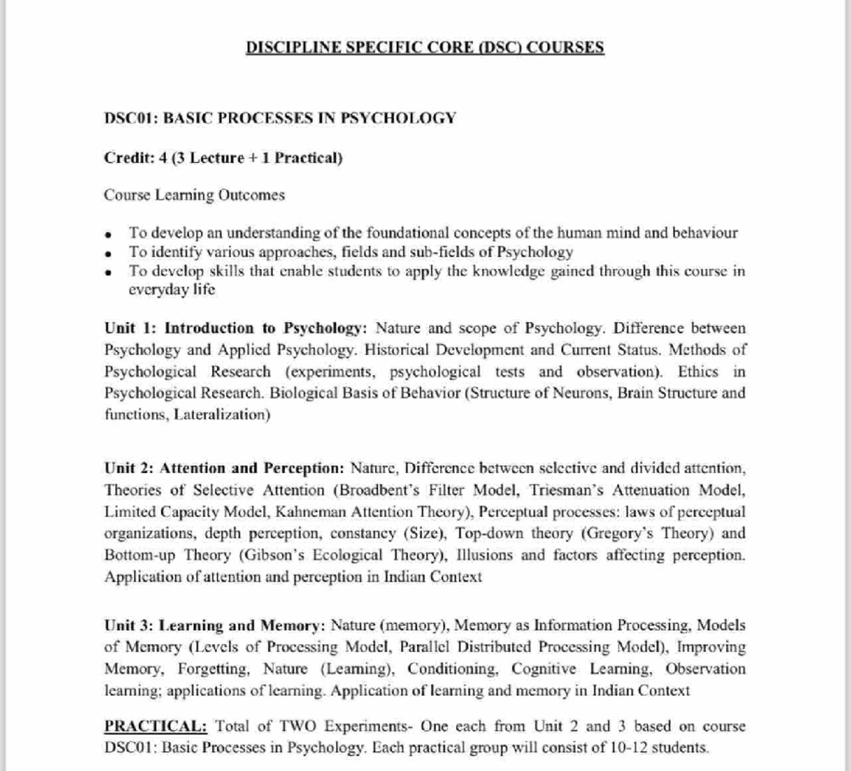 DSC01: Basic Processes in Psychology - Comprehensive Study Notes - Studocu