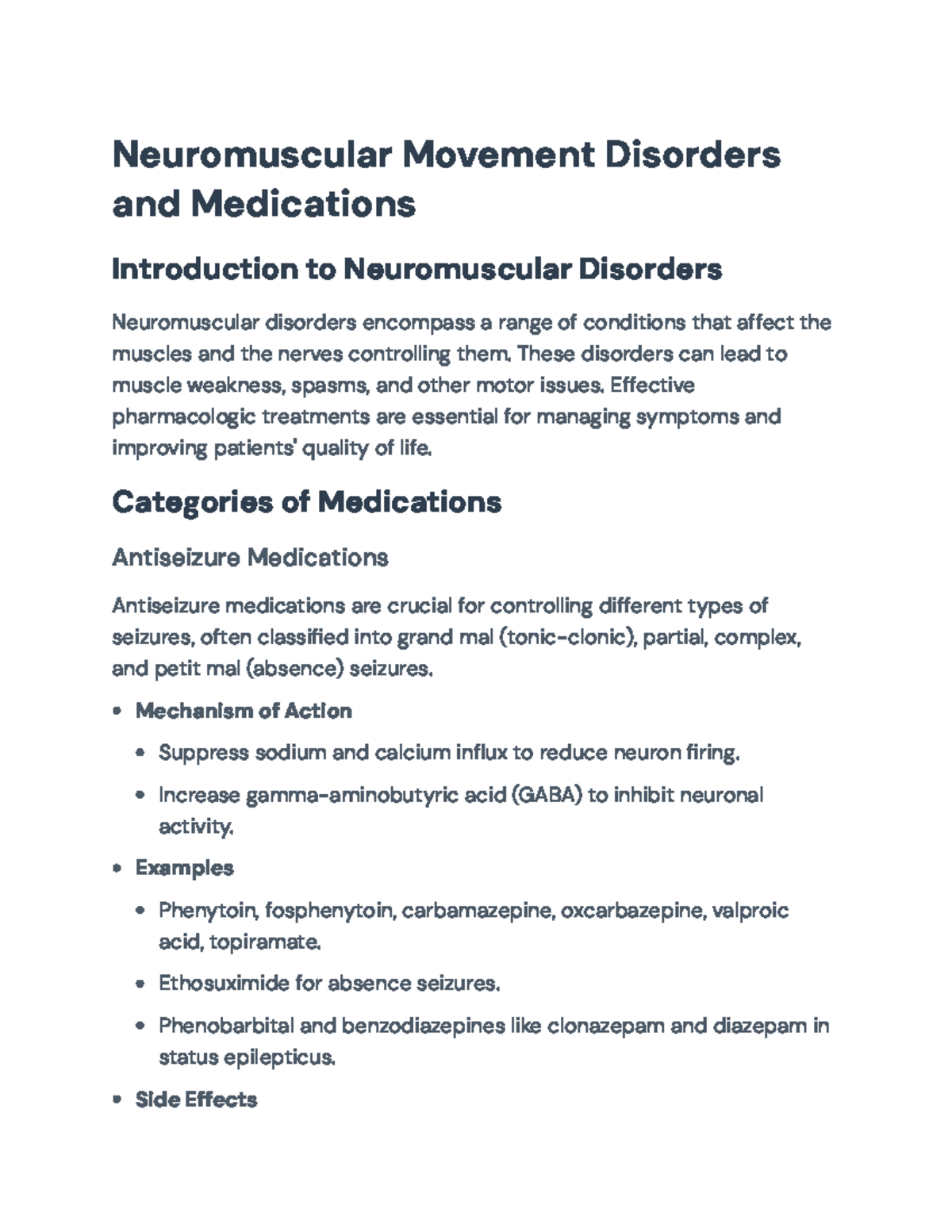 Neuromuscular Disorders: Medications and Management Strategies ...