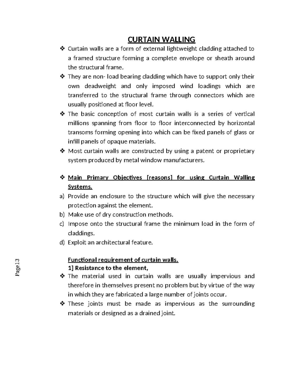 Lecture Notes on Curtain Walling: Key Concepts & Functional ...