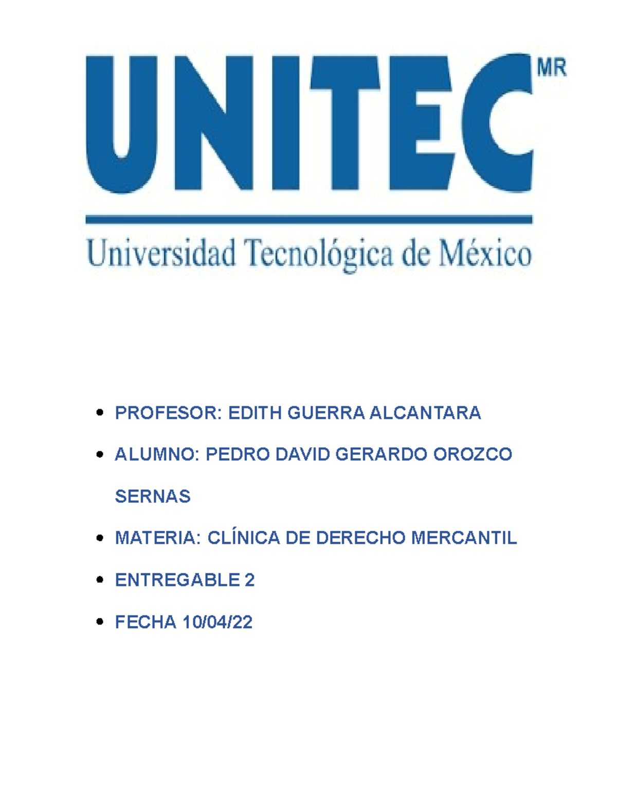 Entregable 2 concurso mercantil - PROFESOR: EDITH GUERRA ALCANTARA ...