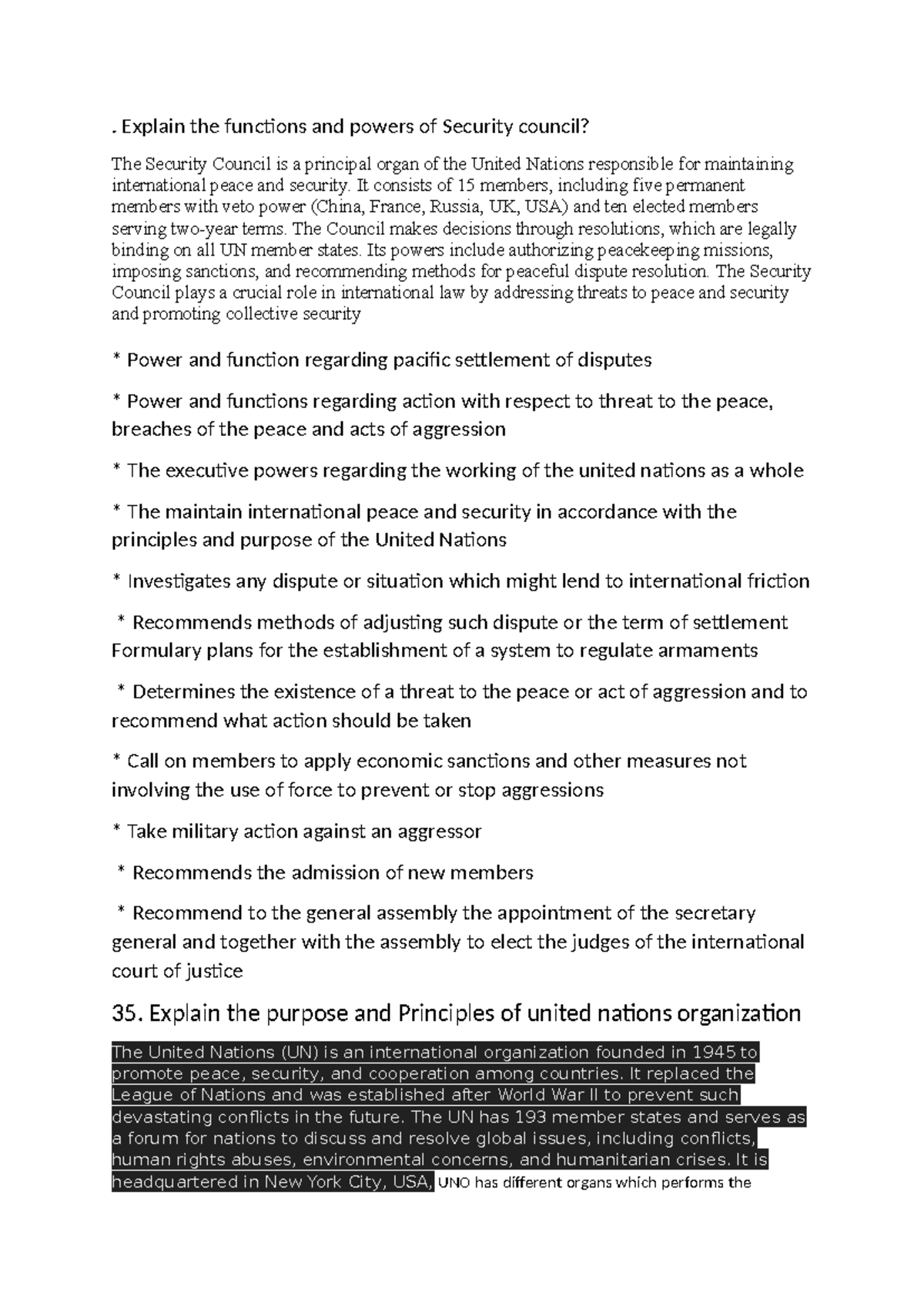 Functions and Powers of the UN Security Council Explained - Studocu