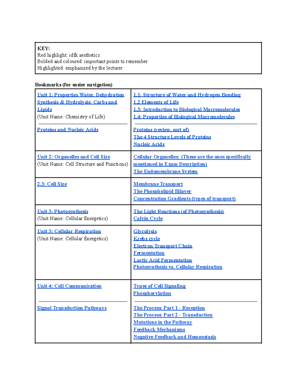 AP Bio Notes - Review for the year - KEY: Red highlight: idfk ...