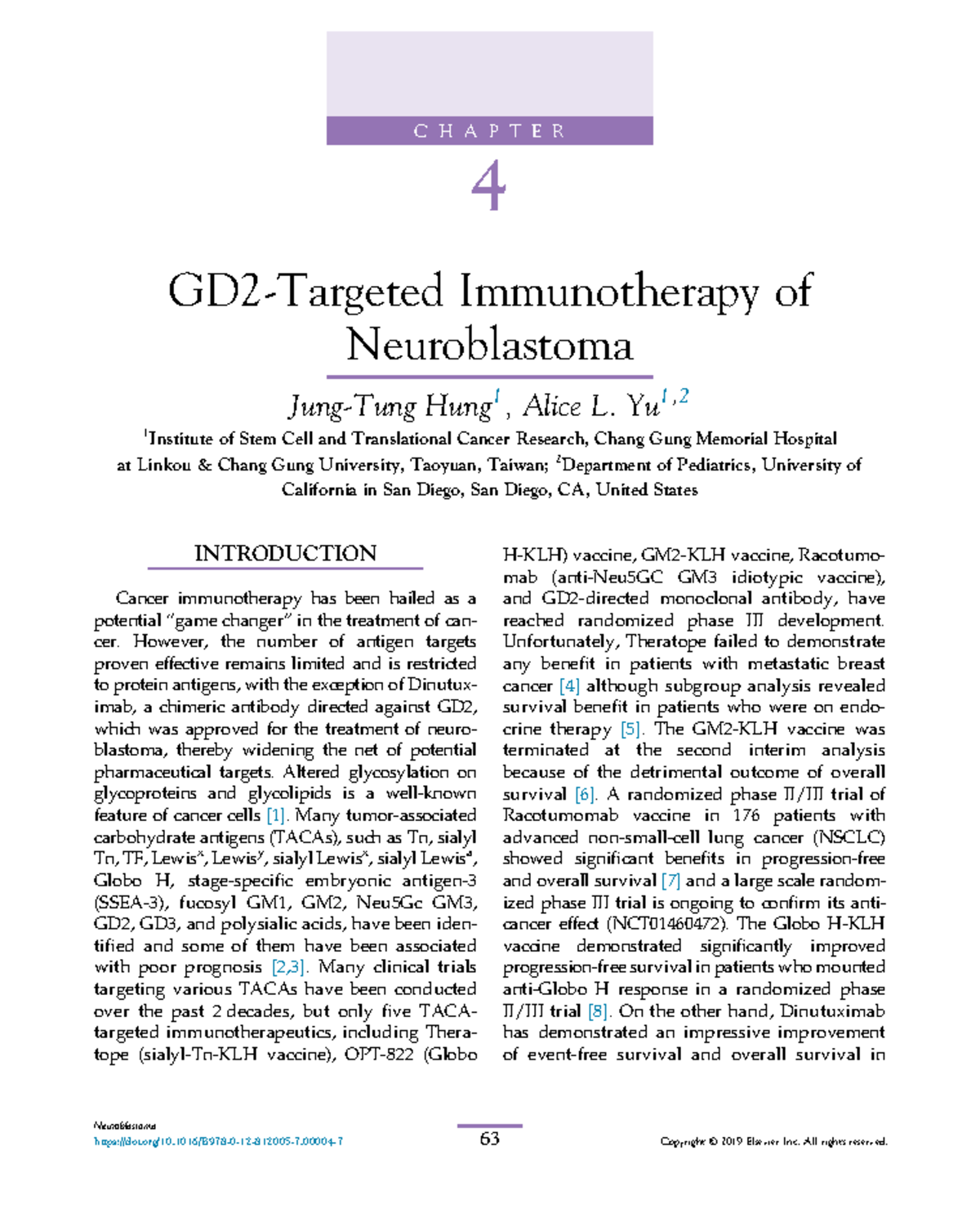 GD2-Targeted Immunotherapy for Neuroblastoma: An Overview and Advances ...
