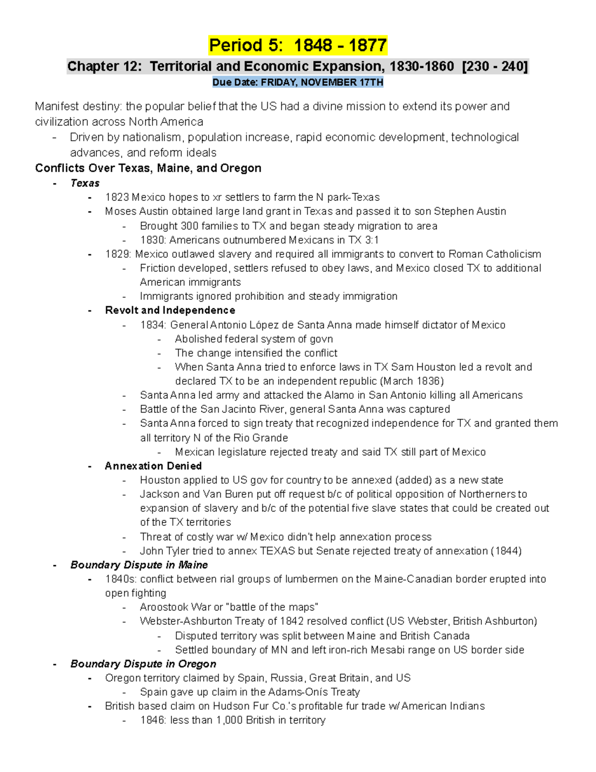 C. Period 5 (1844-1877) Amsco Note Taking Guide - Territorial Expansion ...