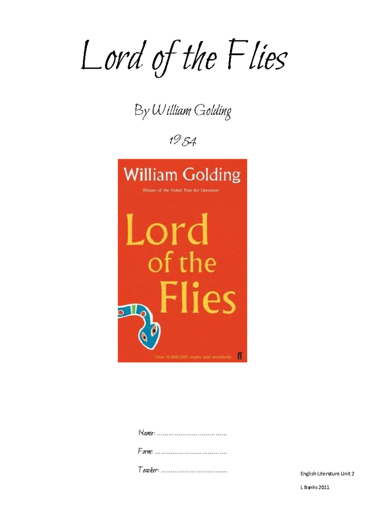LOTF Unit 2: Practice Questions & Analysis Guide for English Lit - Studocu