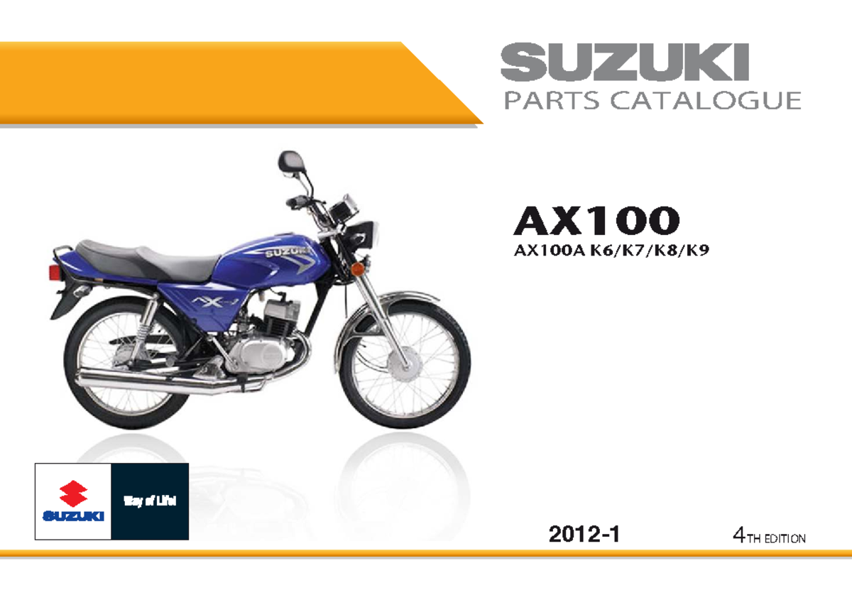 AX100A Parts Catalogue - 4th Edition Overview and Figures - Studocu