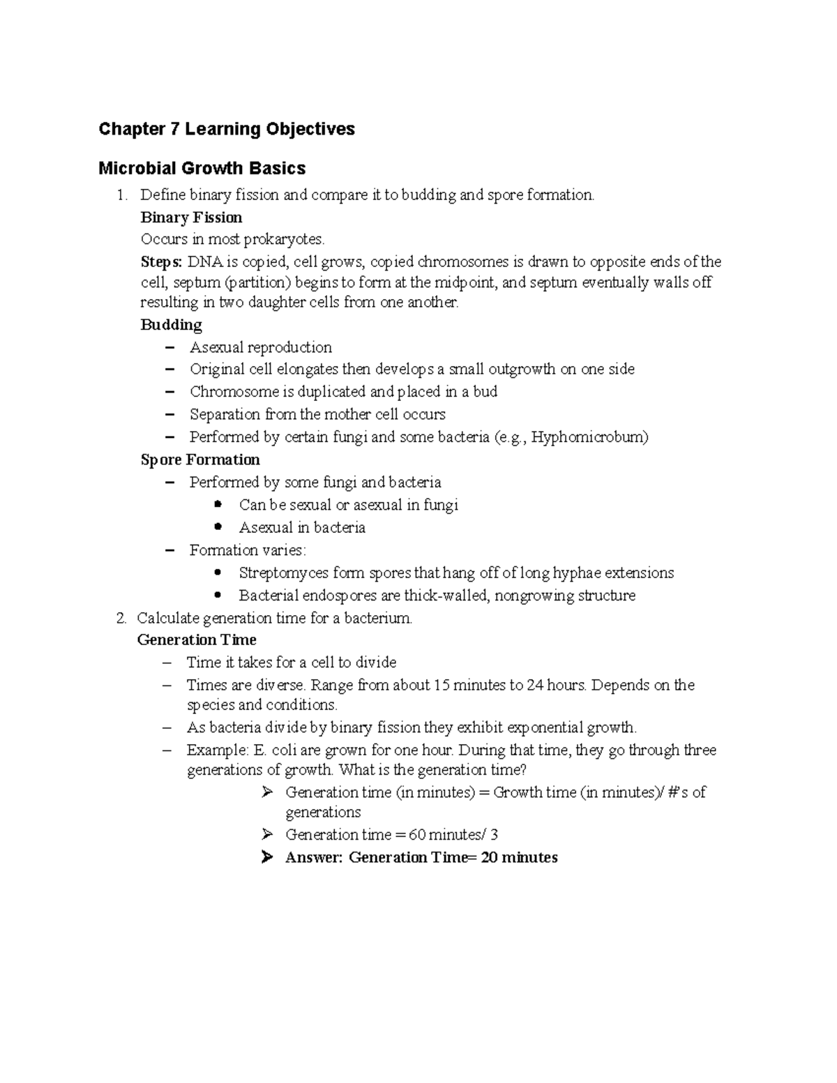 Chapter 7 Learning Objectives - Chapter 7 Learning Objectives Microbial ...