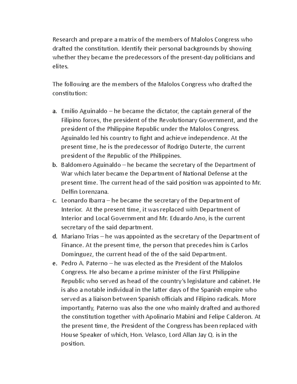 RIPH 3 - N/A - RIPH ACTIVITY 3 1. Research and prepare a matrix of the ...