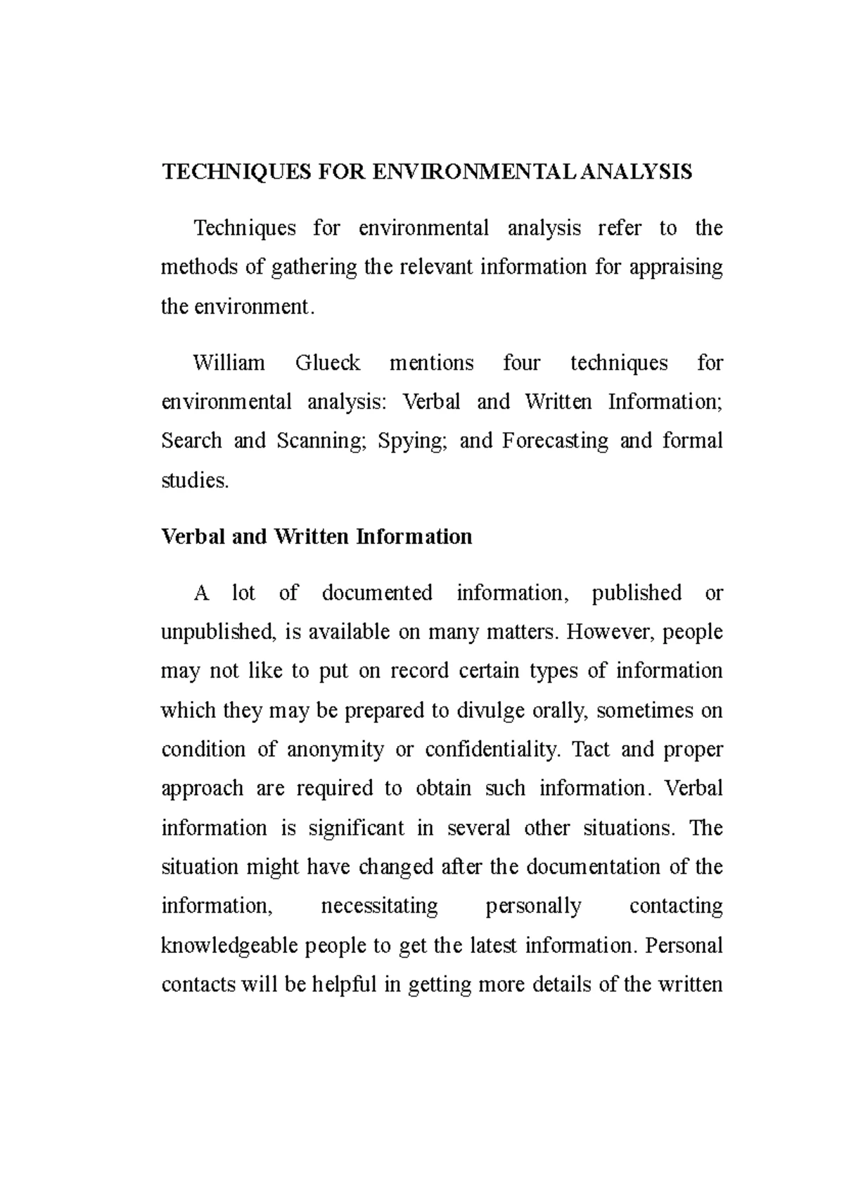 Stages OF Environmental Analysis - STAGES OF ENVIRONMENTAL ANALYSIS The ...