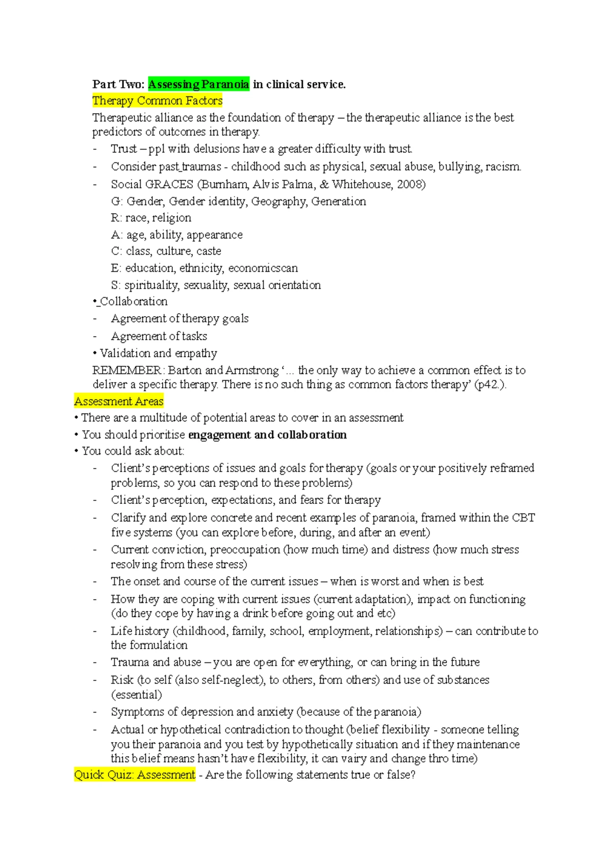 Formulation Sheet for CBT - Formulation Formulation provides answers to ...
