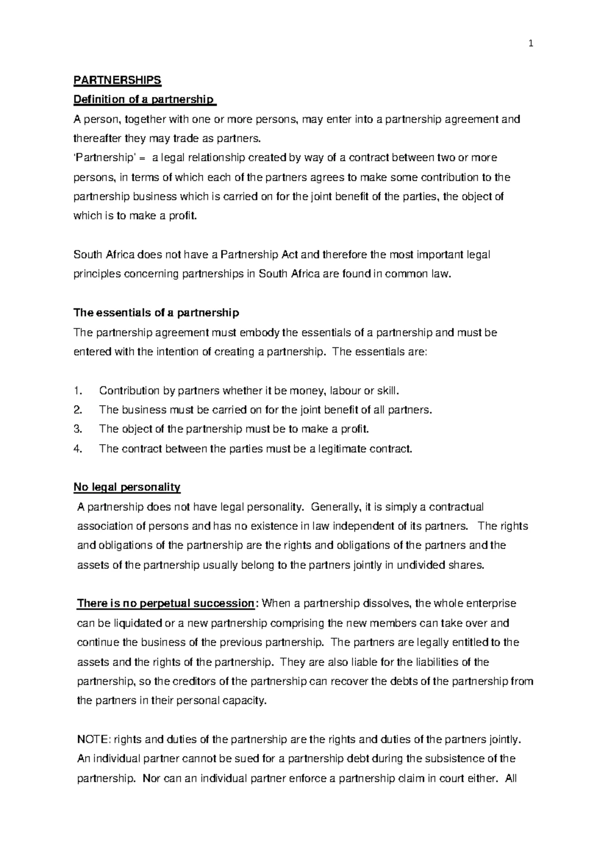 Company LAW 101: Week 1 Notes on Business Entities - Studocu