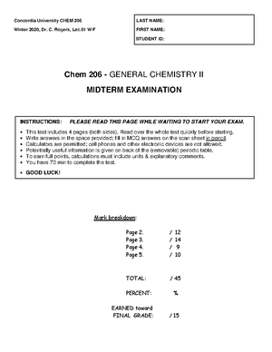001 f2011 final - General Chemistry II (CHEM 206) exam - December 2 ...