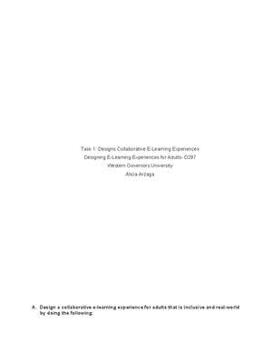 D297 Task 4 Designs Competency-Based E-Learning Experiences Anon - D29 ...