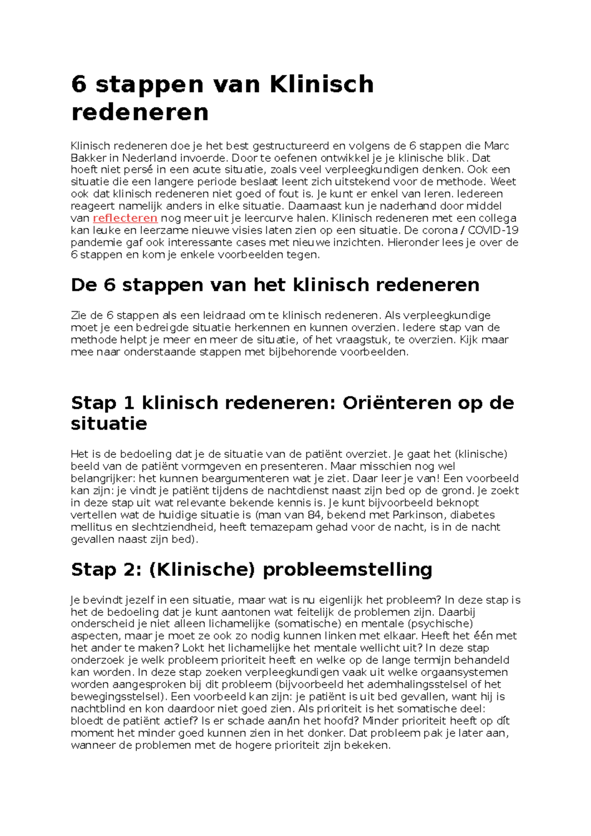 6 Stappen van Klinisch Redeneren: Een Structuur voor Verpleegkundigen ...