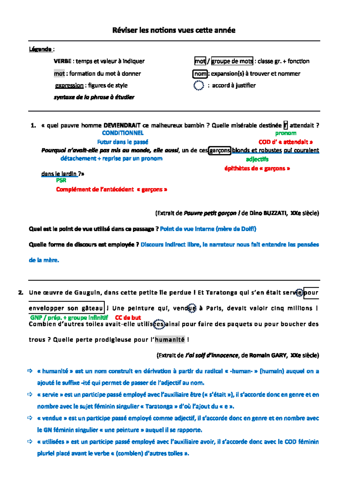 303 Correction des phrases-test 1 à 8 : Analyse et Révisions - Studocu