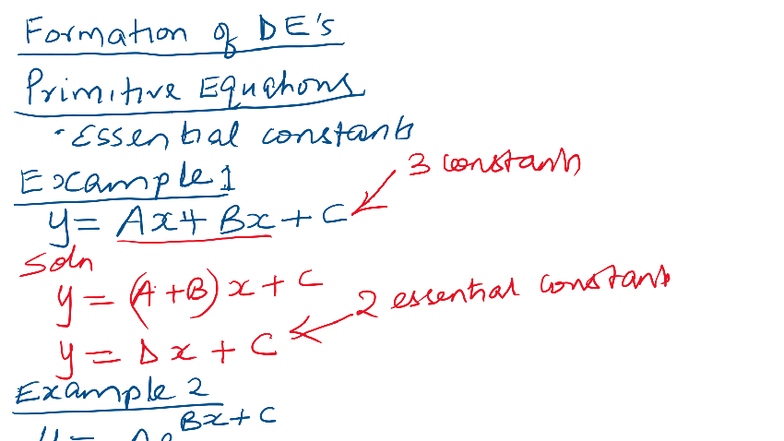 Formation of Primitive Equations: Essential Constants - Class Notes (15 ...