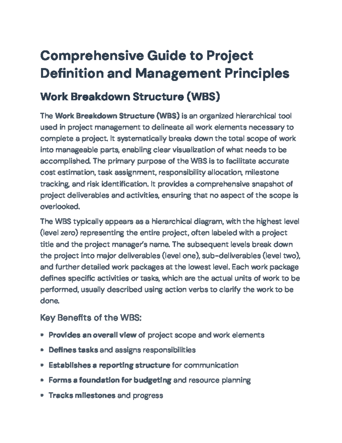 Comprehensive Guide to Project Management: WBS & Team Dev. Principles ...