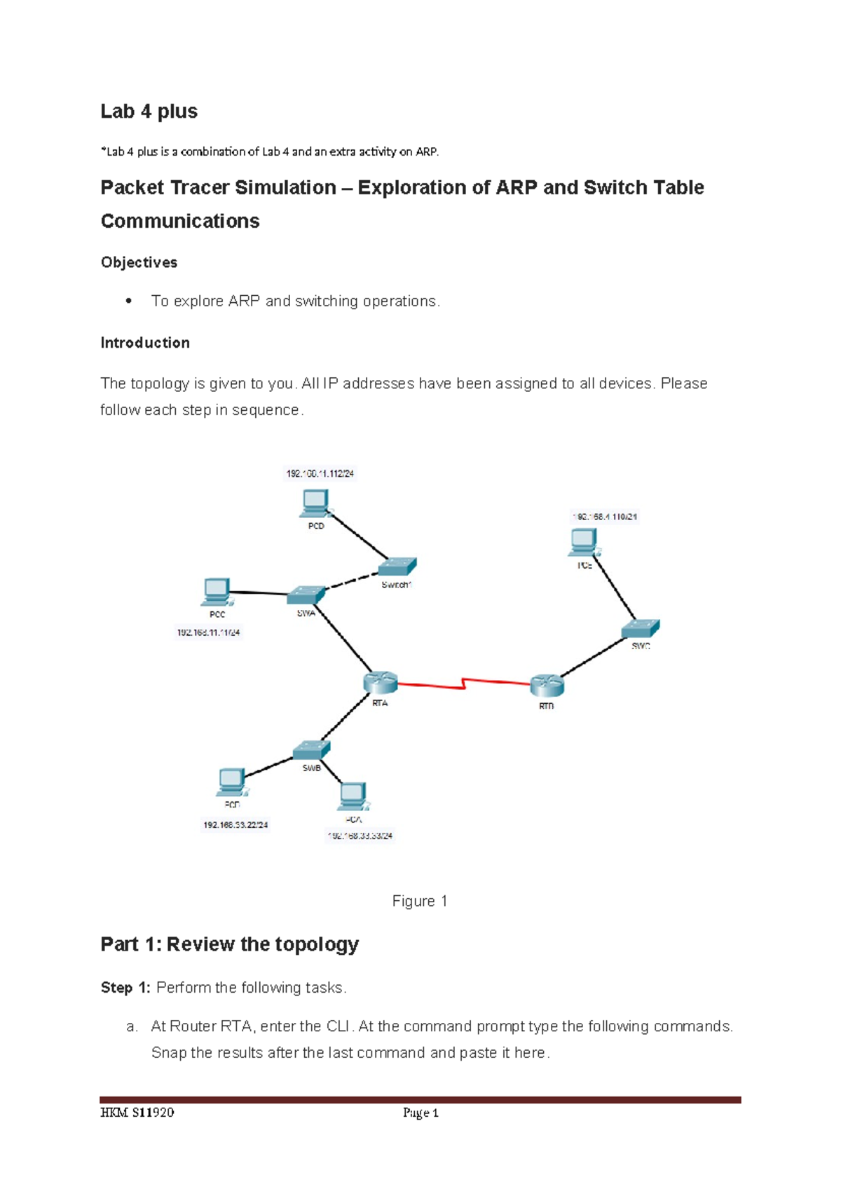 Lab S11920: ARP & Switch Table Comm. - Lab 4 Exploration - Studocu