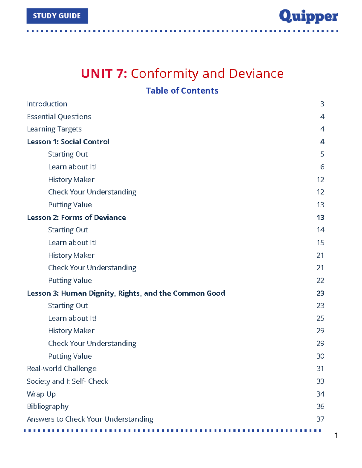 UCSP Unit 7: Exploring Conformity, Deviance, and Social Control ...