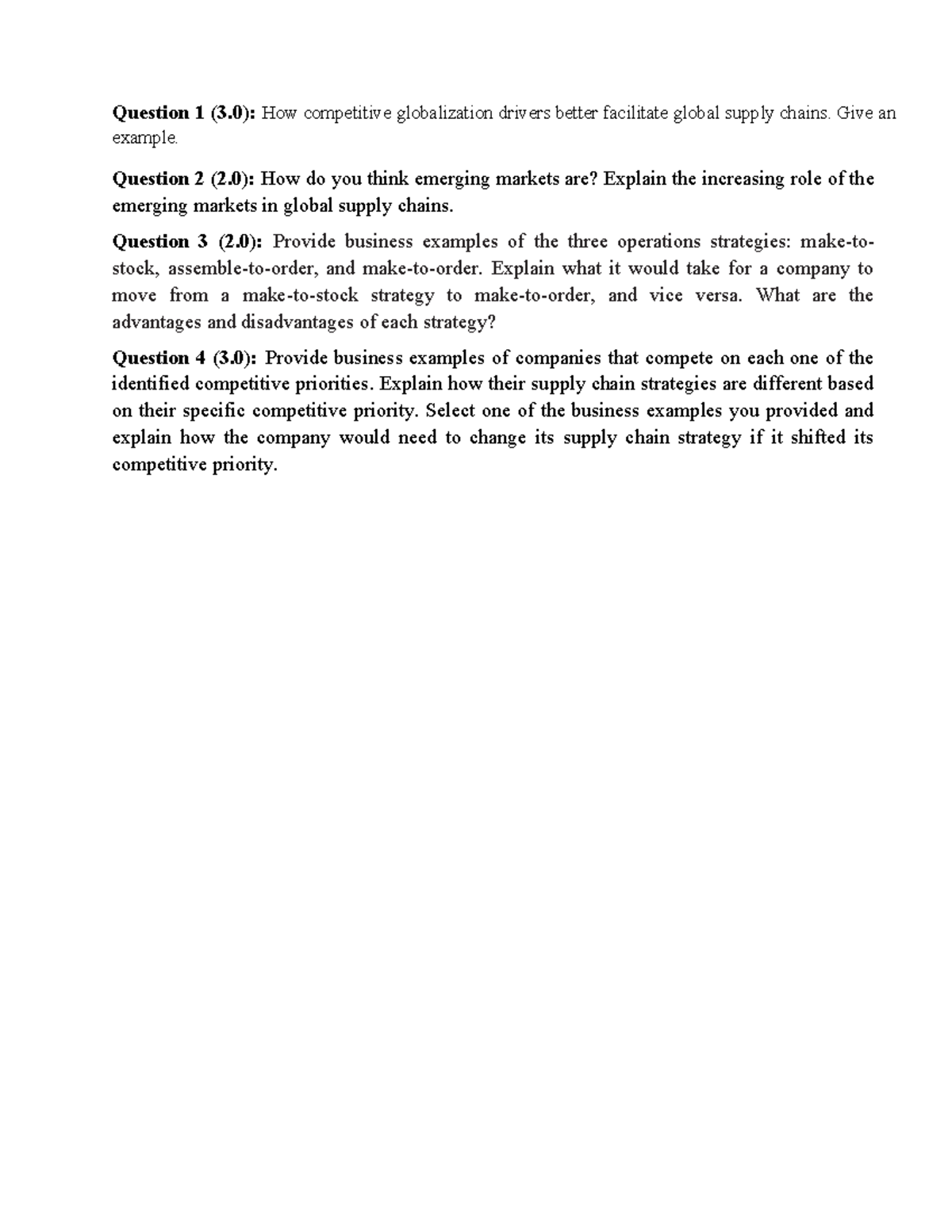 2025 Midterm Exam: Global Supply Chain Management Insights - Studeersnel