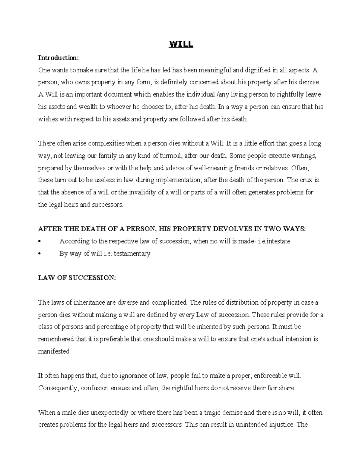 WILL legal framework: Understanding the importance and execution of ...