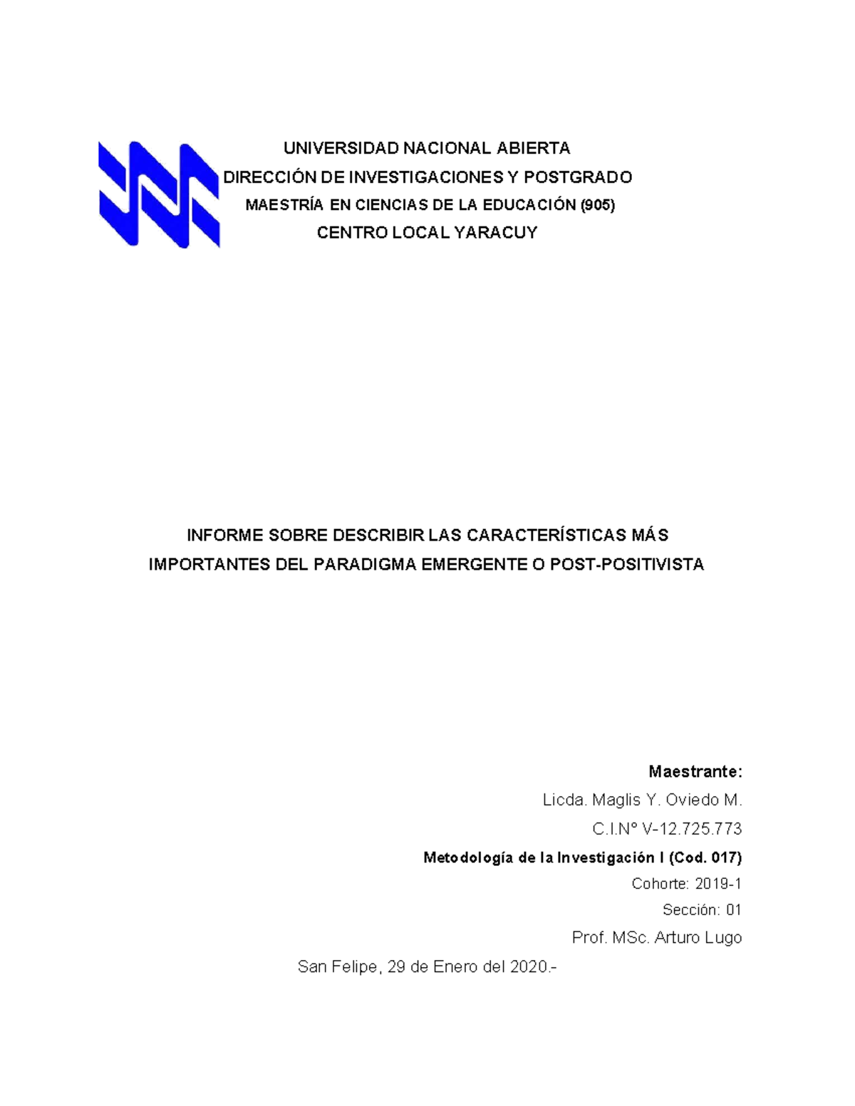 Informe sobre las Características del Paradigma Emergente (905) - Studocu