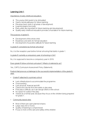 [Solved] list the 6 Early Learning and Development Areas ELDAS - Early ...