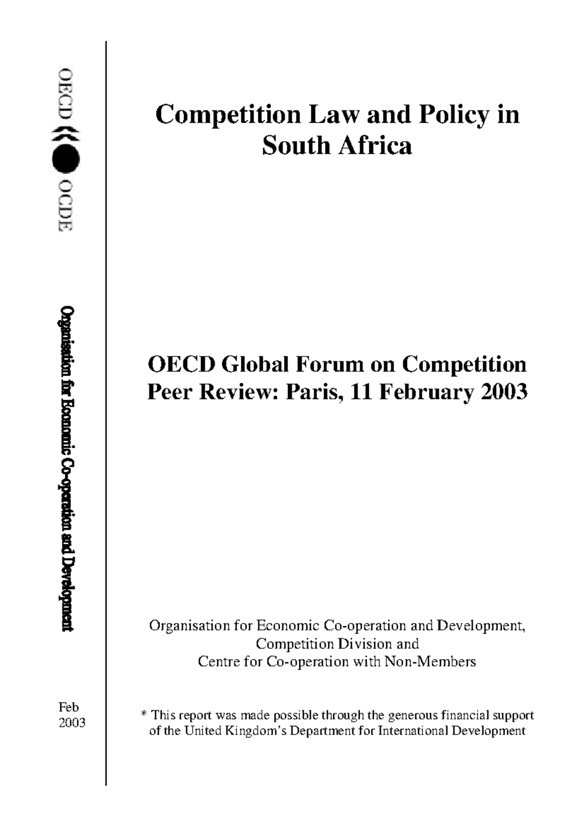 Competition Law and Policy Framework in South Africa: Overview and ...