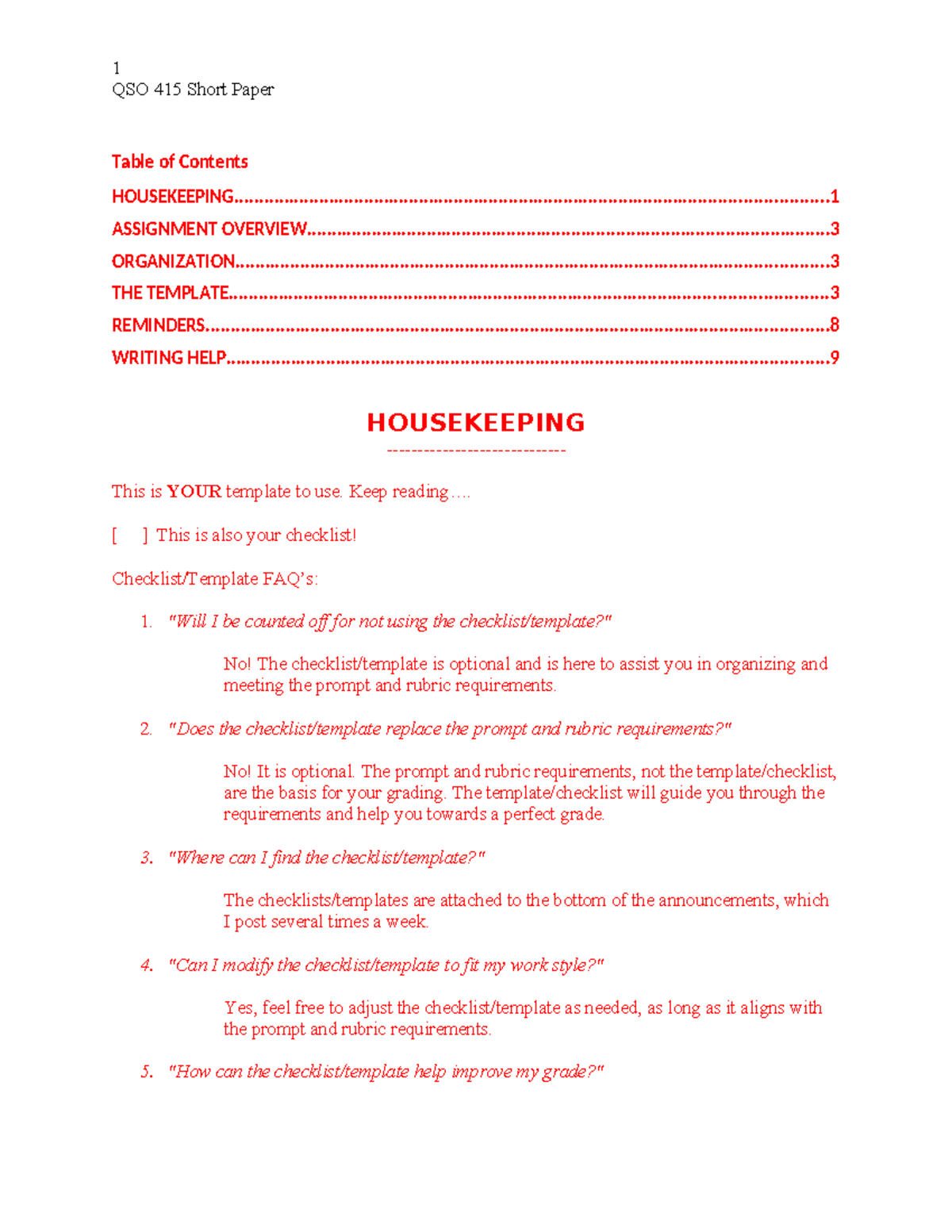 3-2 Short Paper Template and Checklist - QSO 415 Short Paper Table of ...