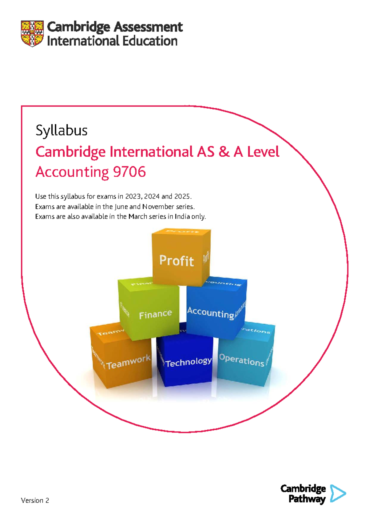 Cambridge International AS A Level Accounting 9706 Syllabus Overview ...