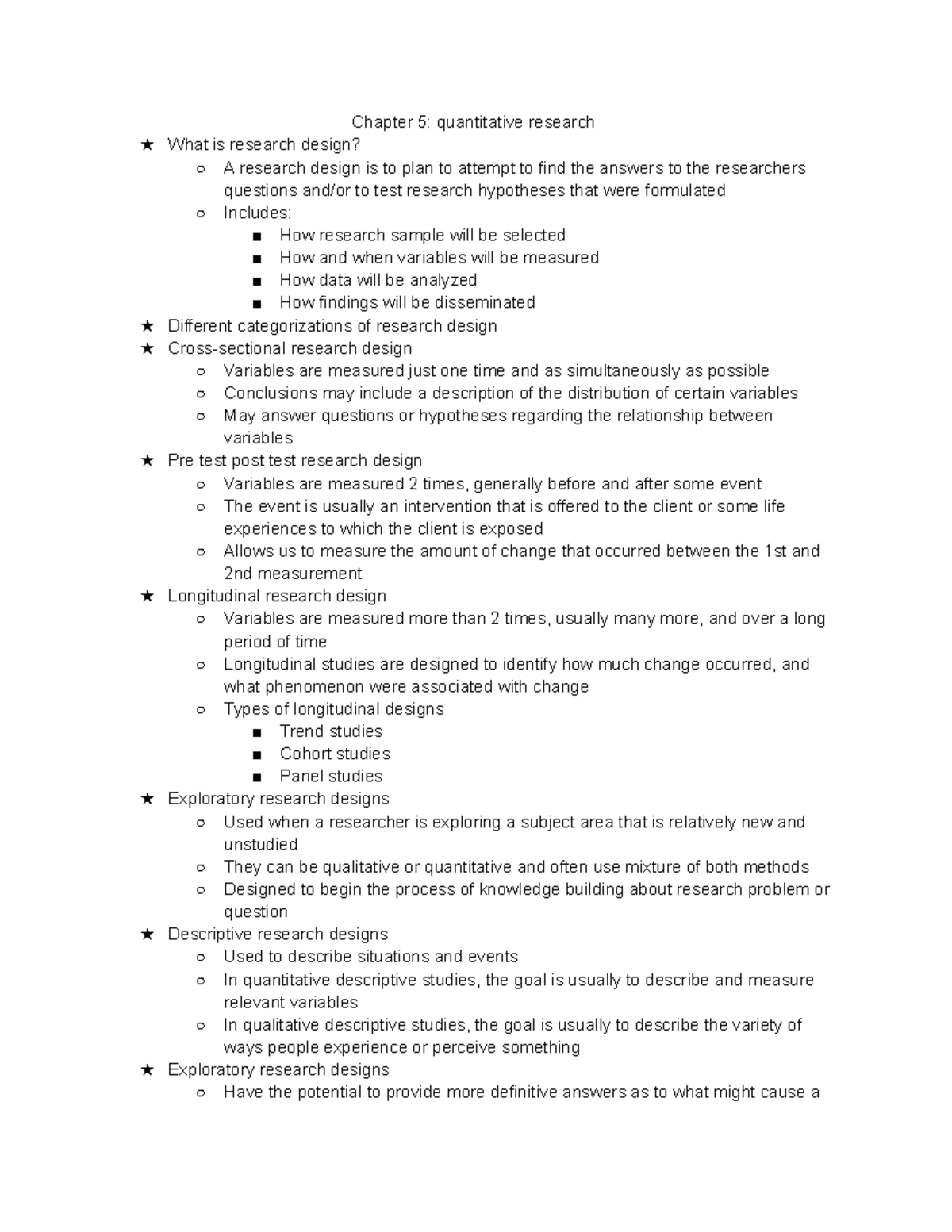 Chapter 5: Quantitative Research Designs Explained - Studocu