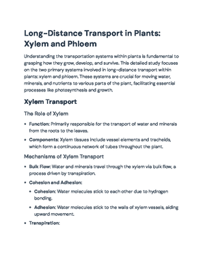 Transport Mechanisms in Multicellular Organisms: An In-Depth Overview ...