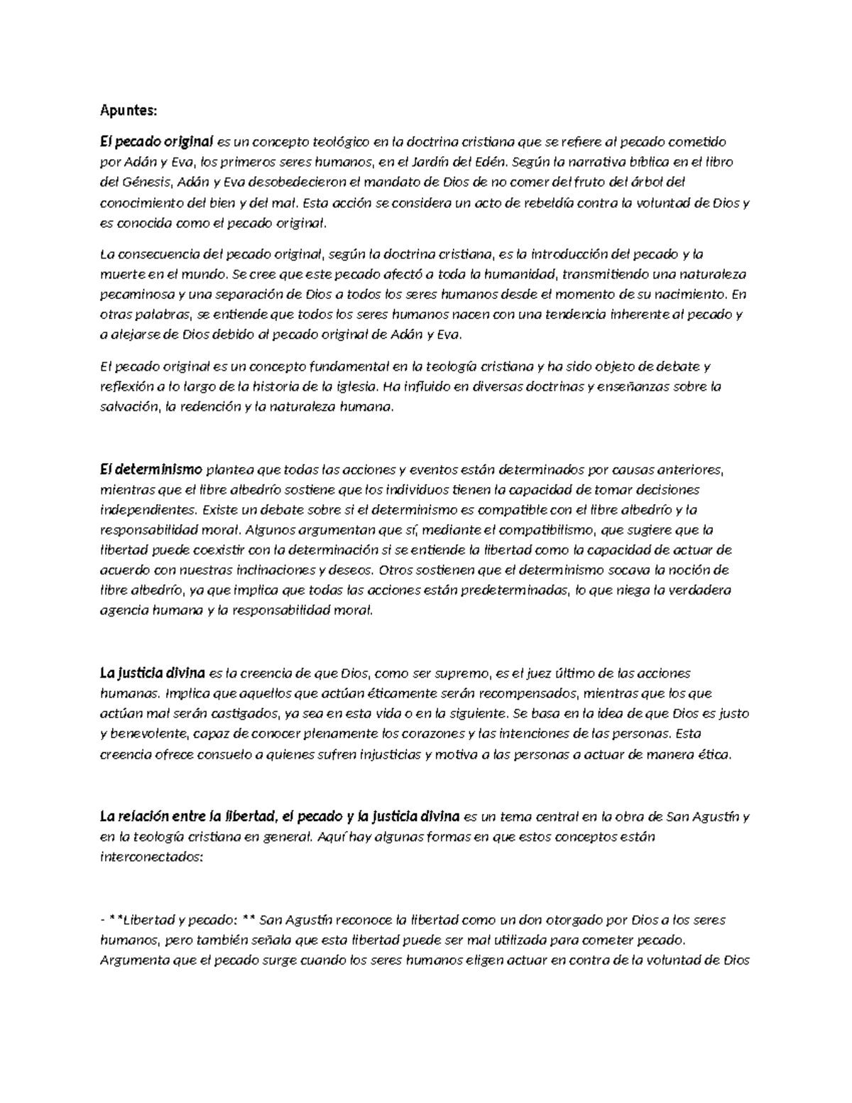 Libre Albedrío De La Justicia Divina