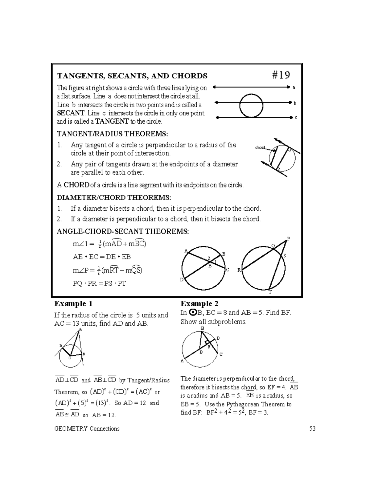 Geometry: Tangents, Secants, and Chords Study Notes #19 - Studocu