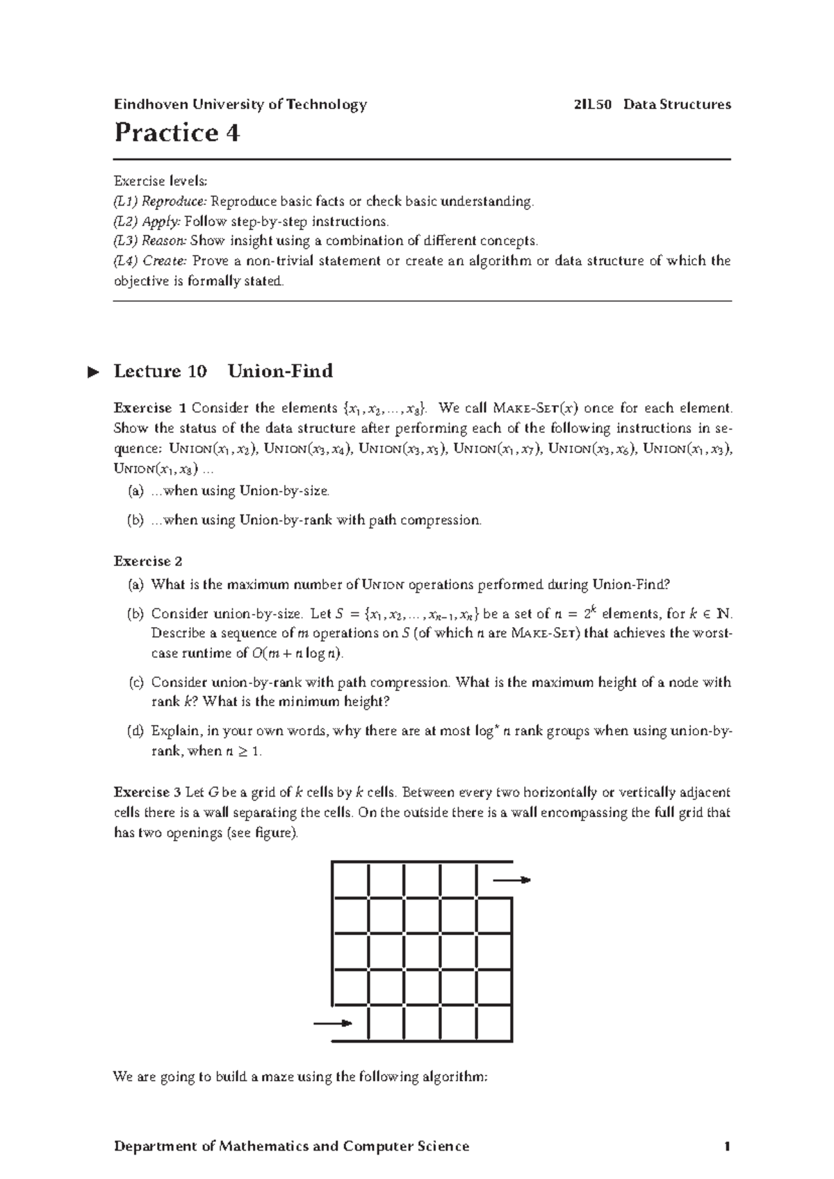 2IL50 2022-23 Data Structures - Practice 4 Solutions and Exercises - Studeersnel