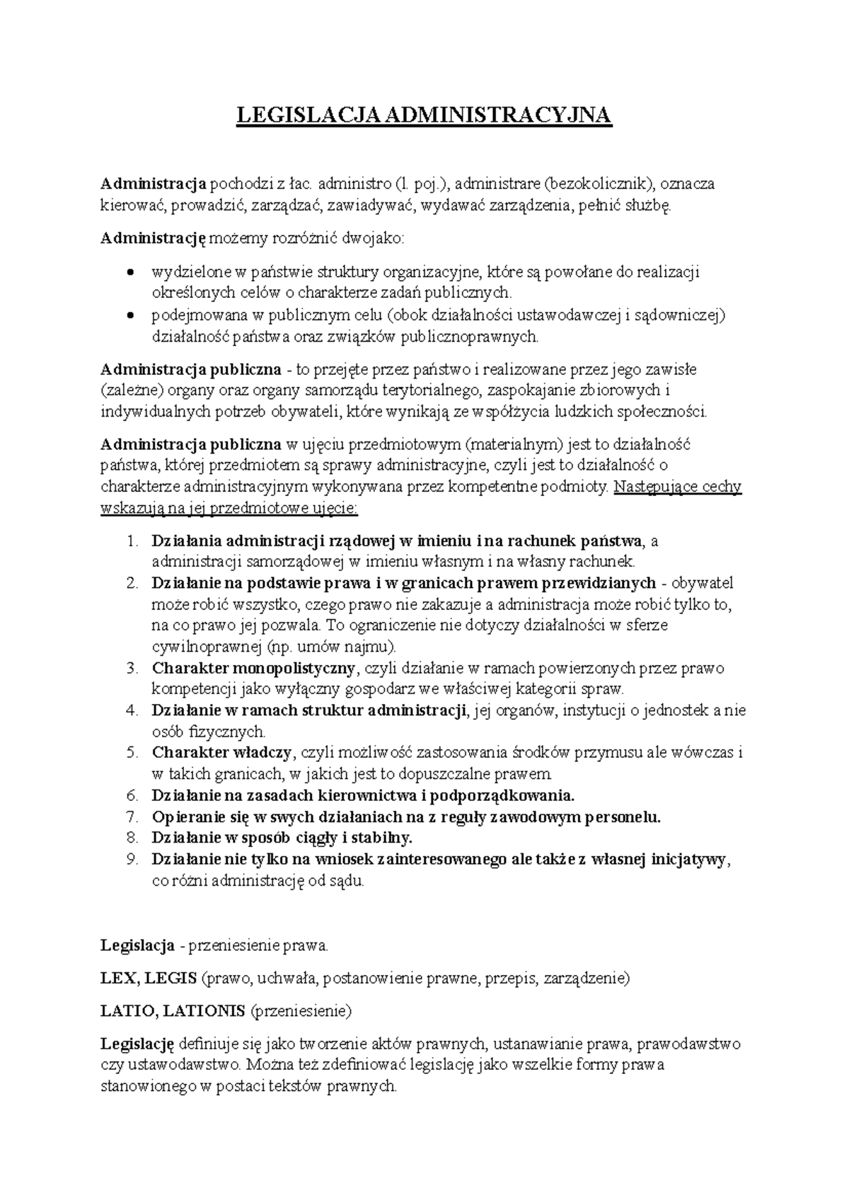Legislacja administracyjna - LEGISLACJA ADMINISTRACYJNA Administracja ...